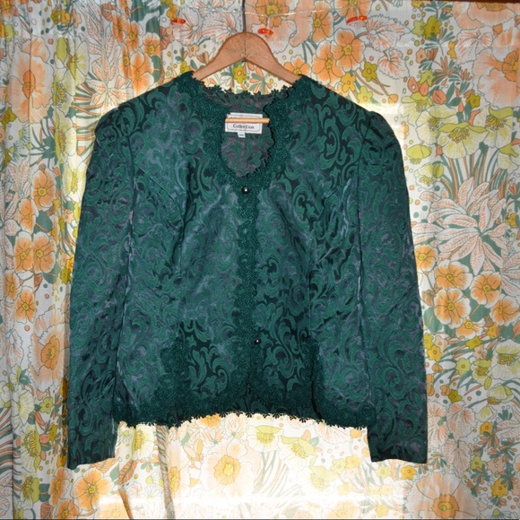Vintage | Jackets & Coats | Vintage Emerald Green Jacket Size Ml | Poshmark